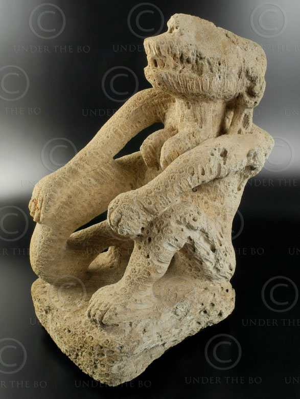 Borneo coral statue BO223. Kenyah-Kayan tribe, Borneo - Under the Bo