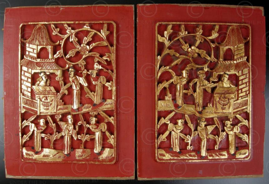 An exclusive selection of Small wood panel by Under the Bo, Asian Arts