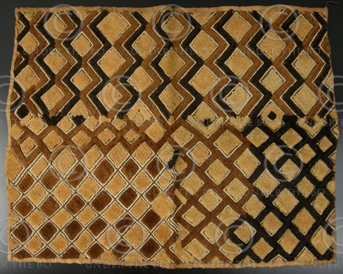 Kuba cloth AF5B, Raphia, Congo DRC - Under the Bo