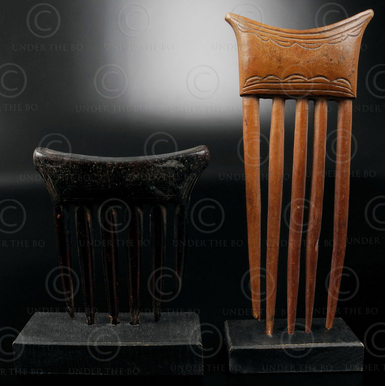 African combs 12UZ1C. Baule and Ashanti cultures, Ivory Coast, West Africa.