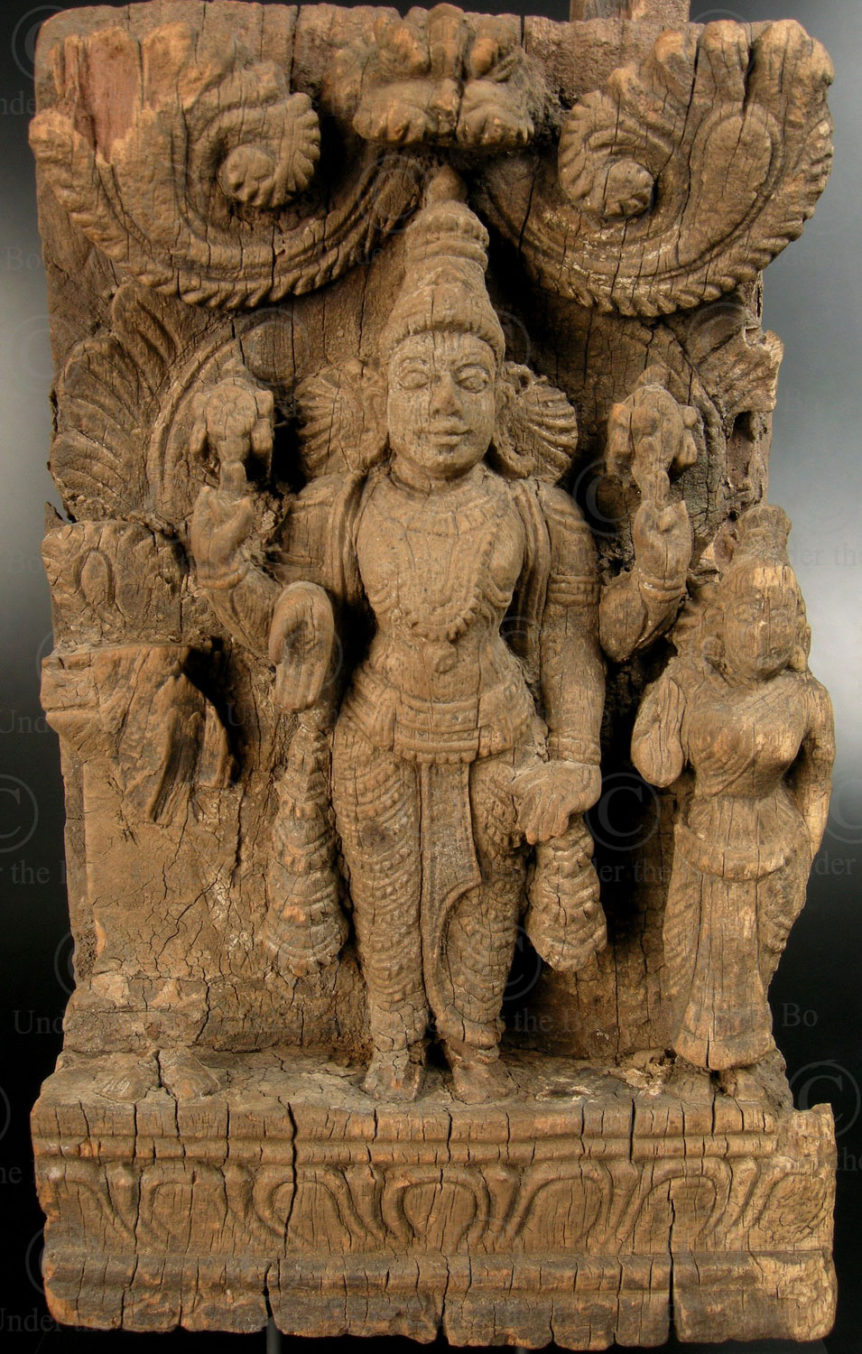 Kerala Vishnu panel 08LN6A. Kerala state, Southern India.