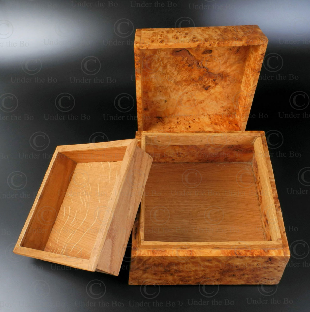 Poplar burl wood box FV141. Inspired from a South Sumatra traditional ...