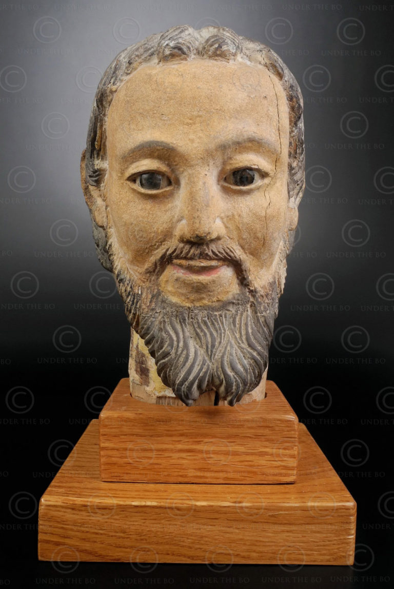 Wooden Saint head VT2C .North Vietnam.
